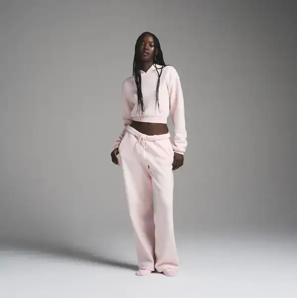 Skims Cotton Fleece Shrunken Hoodie - Barely Pink | Editorialist